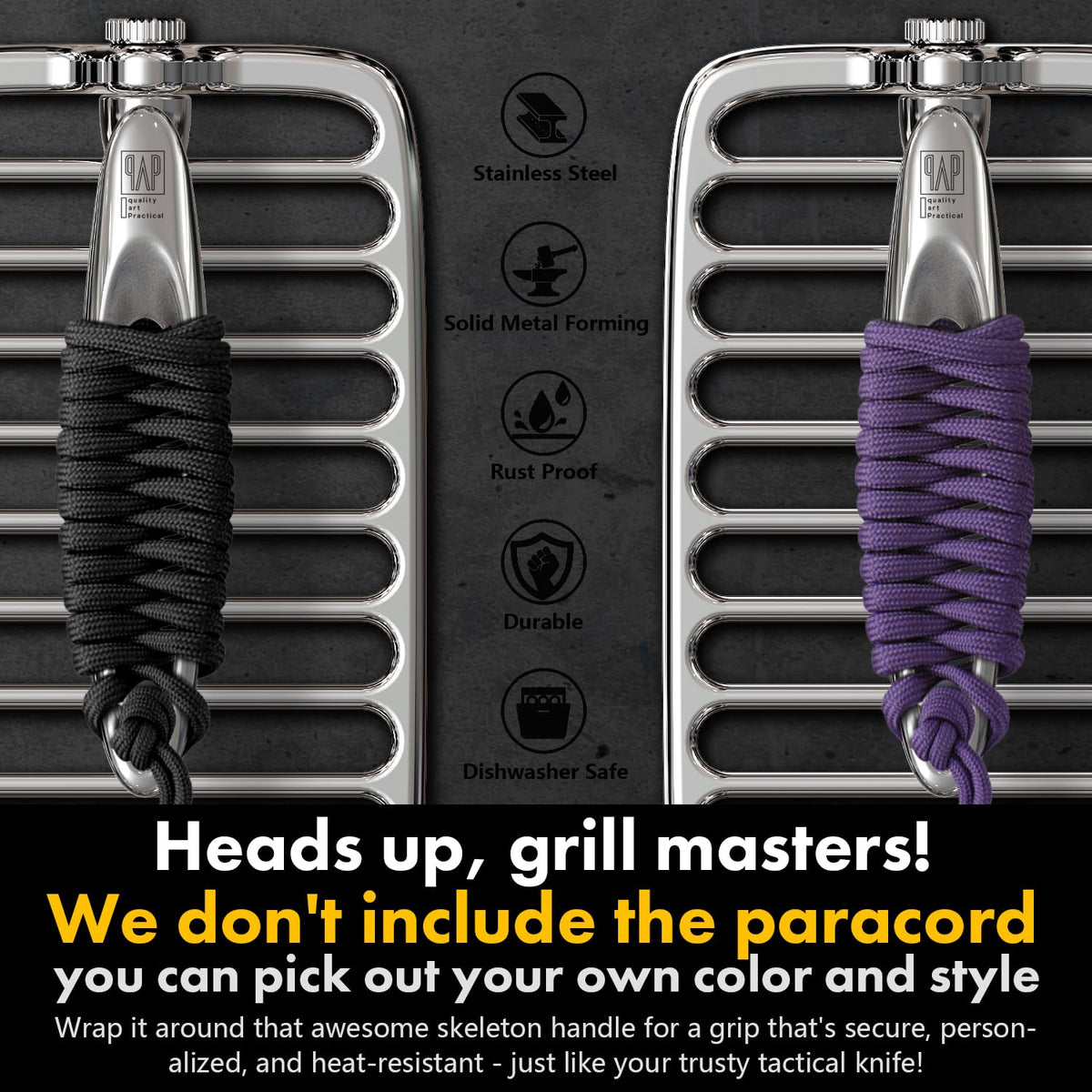 Skeleton Grill Press with Sear Marks - Heavy Duty Stainless Steel Gril ...
